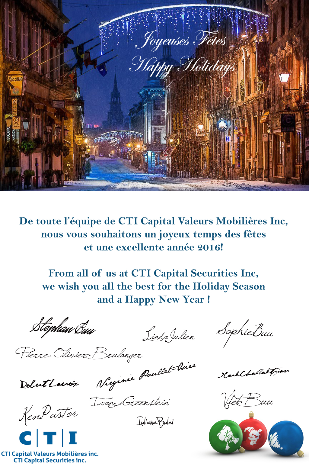 Joyeuses Fêtes - CTI Capital